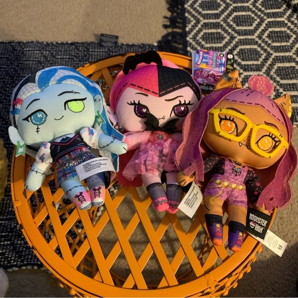 monster high | Toys | Monster High Stitchlings Draculaura Frankie Clawdeen 7 Talking Plush Set ...